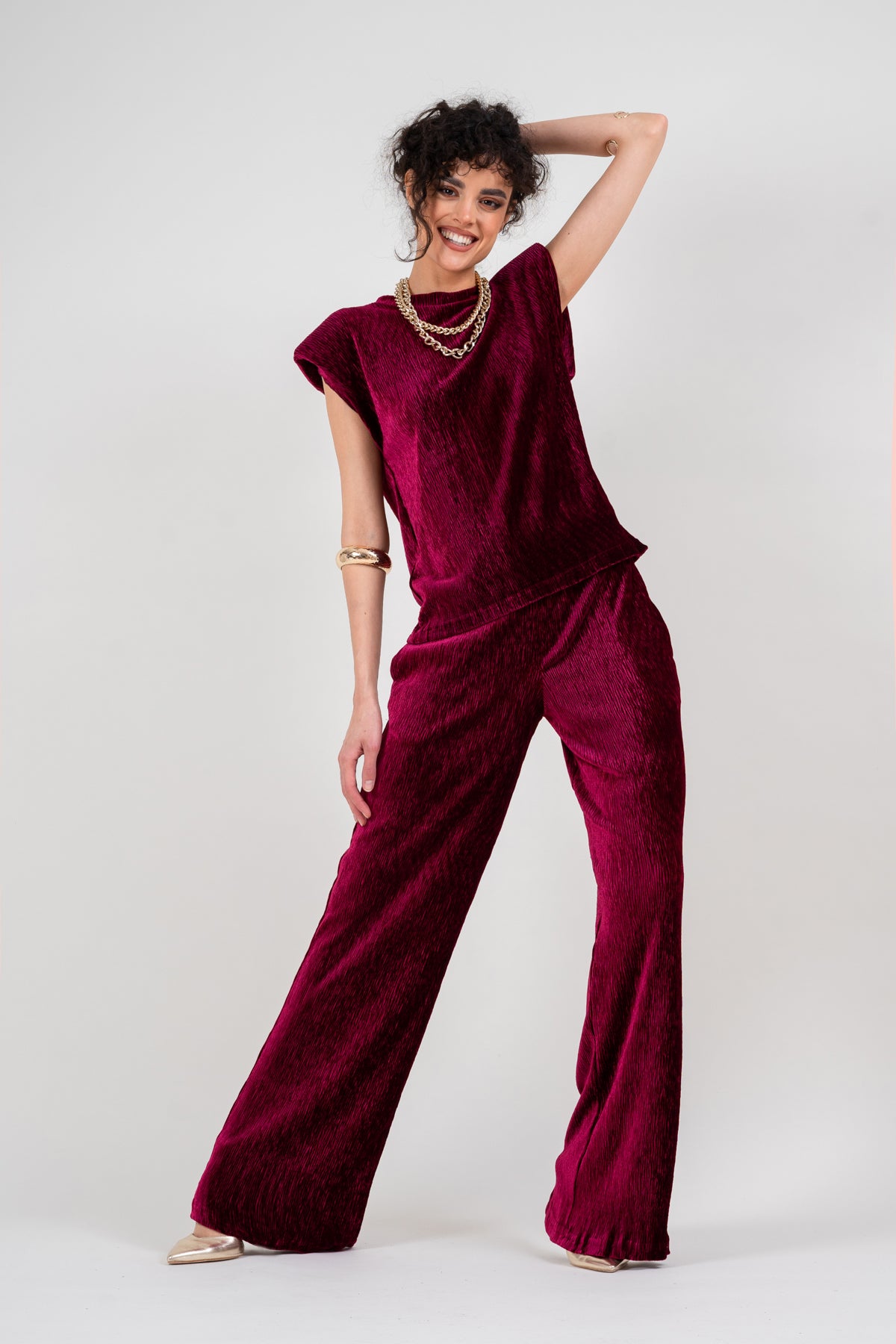 Velvet burgundy matching set – Bluzat
